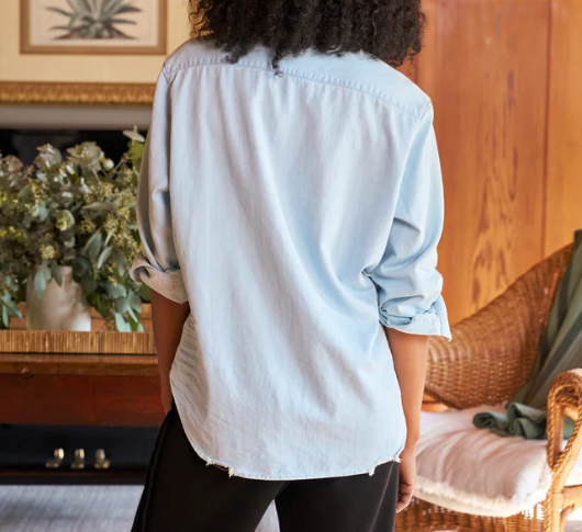 Frank & Eileen - Tattered Wash Long Sleeve Button Up Shirt in Blue Was ...