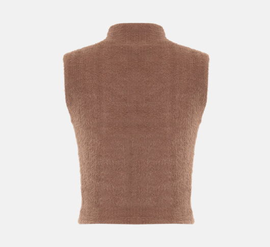 Theo - Carme Plush Sleeveless Mock Neck in Cappuccino – Sophia Lustig