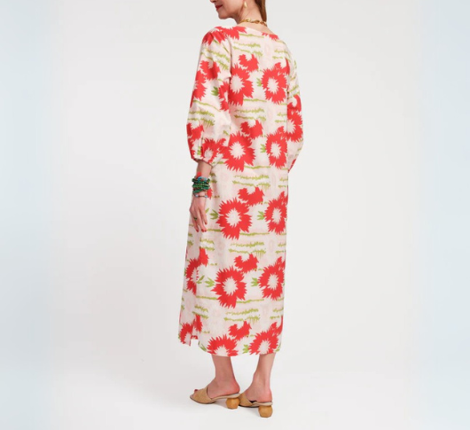 Frances Valentine - Patterned Flowy Maxi Dress in Pink and Red – Sophia ...